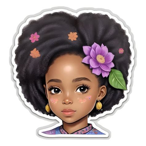 Premium Vector Smiling Cute Little African American Girl Sticker