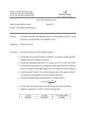 Understanding BJT Amplifier Circuits Lab 8 Exploration Course Hero