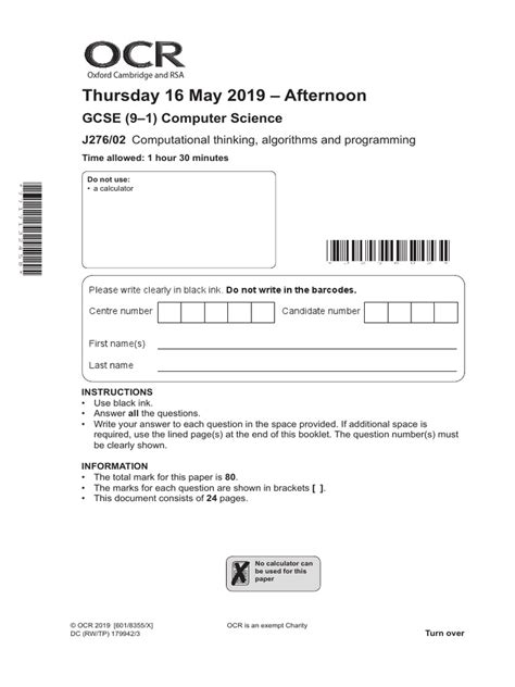 j276 02 may 2019 qp ocr gcse computer science pdf data