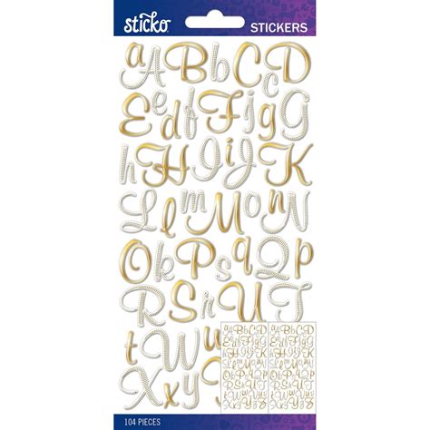 Sticko Alphabet Stickers Gold Foil Script Small Michaels
