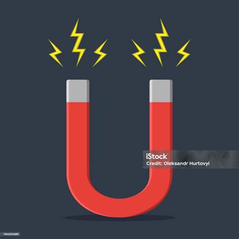 자기 전력을 가진 빨간 말굽 자석 자기 자화 매력 개념 프로젝트에 대한 템플릿 디자인 요소입니다 아이콘에 대한 스톡 벡터 아트 및 기타 이미지 Istock