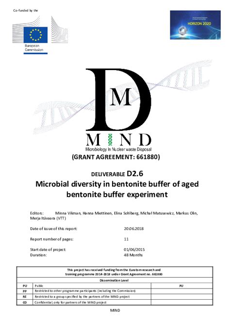 Pdf Microbial Diversity In Bentonite Buffer Of Aged Bentonite Buffer Experiment