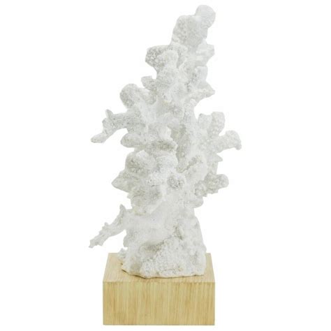 Декор настольный из полистоуна 29х34 см белый бежевый Коралл 70533 купить за 8750 руб в