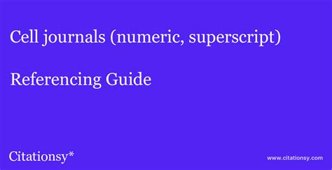 cell journals numeric superscript referencing guide · cell journals numeric superscript