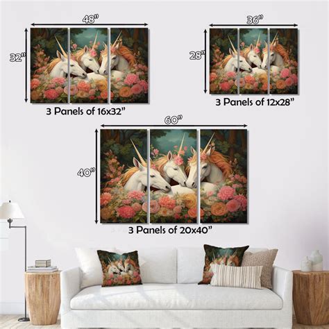 Designart Cute Unicorns Sleeping Together In Flowerfield Iii Cute