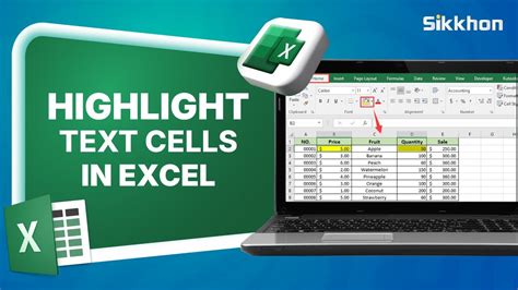 Highlight Text Cells In Excel English Free Sikkhon Youtube