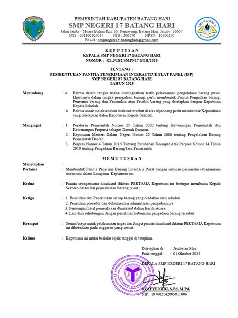 Sk Panitia Penerimaan Ifp 2025 Pdf