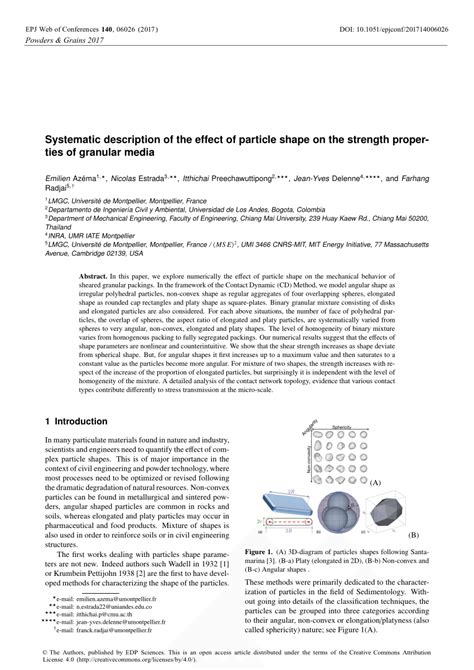 PDF Systematic Description Of The Effect Of Particle Shape On The Strength Properties Of