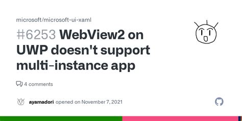 webview2 on uwp doesn t support multi instance app · issue 6253 · microsoft microsoft ui xaml