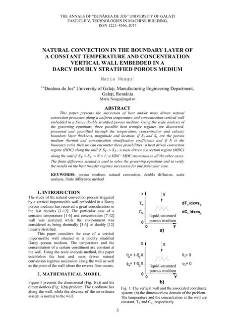 Pdf Natural Convection In The Boundary Layer Of A Constant Temperature And Concentration