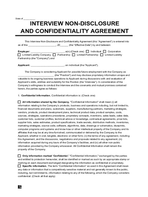 Interview Non Disclosure Agreement Template Fill Online Printable Interview Non Disclosure Agreement Template Fill Online Printable