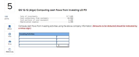 solved qs 12 12 algo computing cash flows from investing