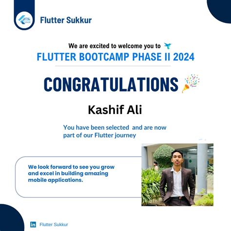 kashif zulifqar on linkedin flutter flutterbootcamp fluttersukkur mobiledevelopment