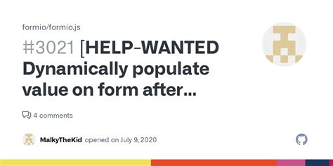 Help Wanted Dynamically Populate Value On Form After Createform Issue Formio Formio