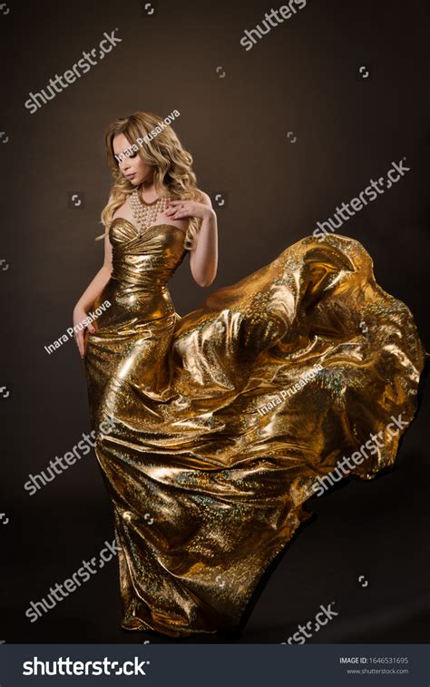 Sexy Girl Gold Dress Royalty Free Images Stock Photos Pictures Shutterstock