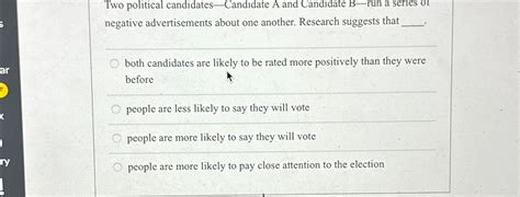Solved Two Political Candidates ﻿candidate A And Candidate