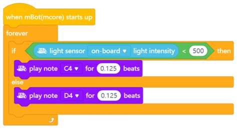 Mbot 02 Light Sensor On Board Scratch Lab