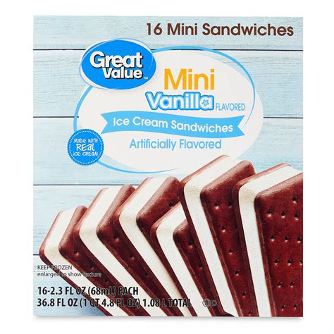 Great Value Ice Cream Sandwiches Mini Vanilla Flavored