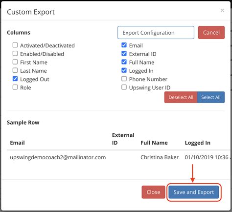 How To Save Custom Export Configurations When Downloading Data In The Admin Dashboard Upswing