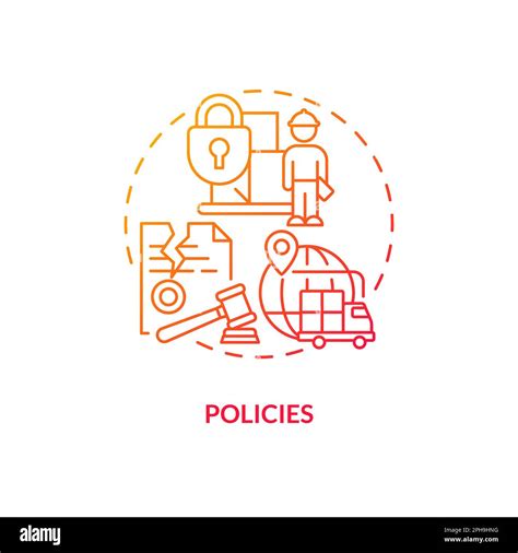 Policies Red Gradient Concept Icon Stock Vector Image And Art Alamy