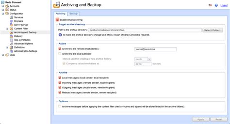 Archiving Emails From Kerio Connect Mailstore Server Help
