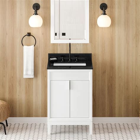 24″ White Theodora Vanity Black Granite Vanity Top Undermount