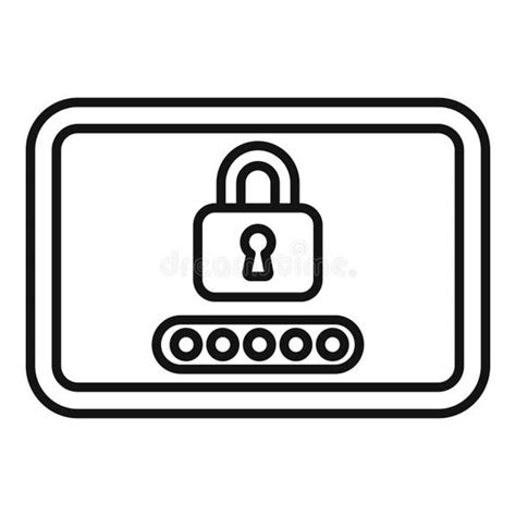 Tablet Enter Passcode Icon Outline Vector Access Computer Stock Vector