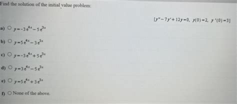 Solved Find The Solution Of The Initial Value Problem