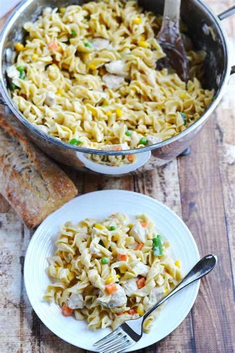 One Pot Creamy Chicken Noodle Skillet A Pinch Of Healthy