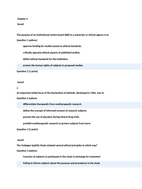 Week 4 Quiz Pdf Institutional Review Board Informed Consent