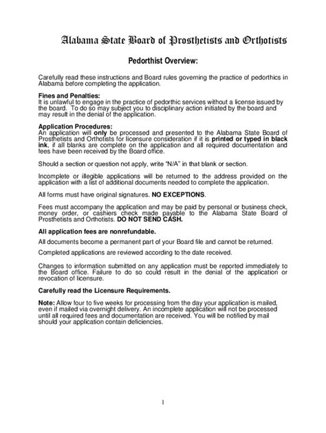 Fillable Online It Is Unlawful To Engage In The Practice Of Pedorthic