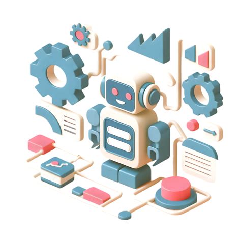 Ai Generated 3d Flat Icon Minimal Cute Style Pastel Tone Robotic Process Automation