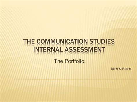 The Cs Internal Assessment The Portfolio Ppt