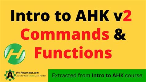 Introduction To Ahk V2 Functions