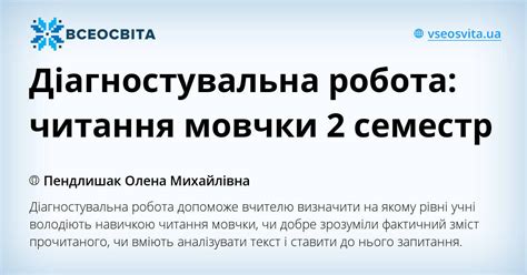 Діагностувальна робота читання мовчки 2 семестр Інші методичні матеріали Літературне читання