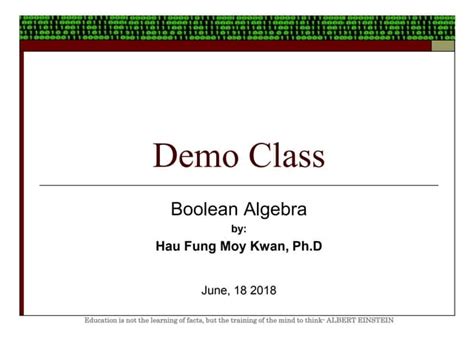 Boolean Algebra Pptx Physics Science