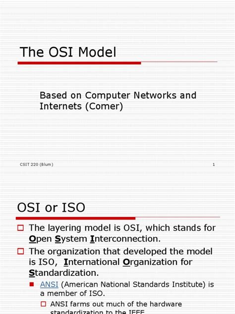 the osi model based on computer networks and internets comer pdf internet protocol suite