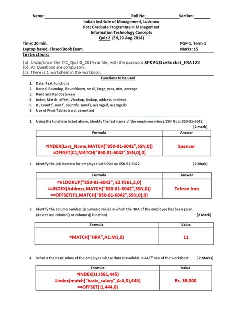 Itc Quiz 2 Solutions Pdf Computer File Computer File Formats