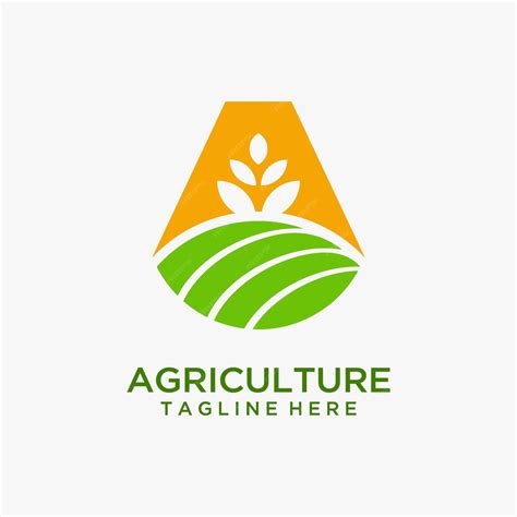 편지 A 농업 로고 디자인 프리미엄 벡터