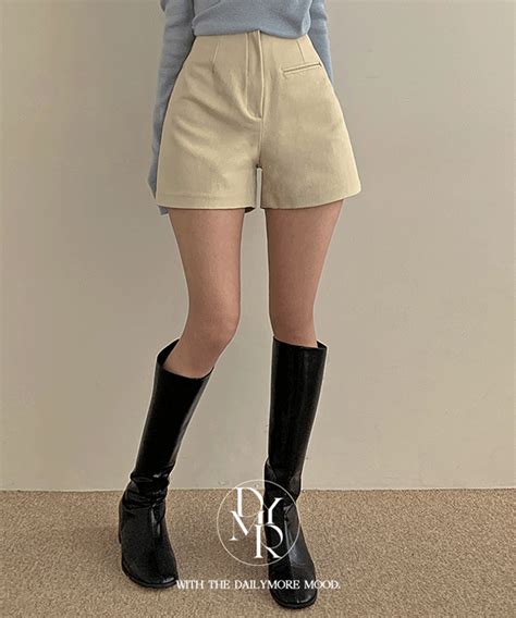 봄ver3color 탄탄 코튼 스판 하이웨스트 절개 핀턱 3부 반바지 숏팬츠 에이블리