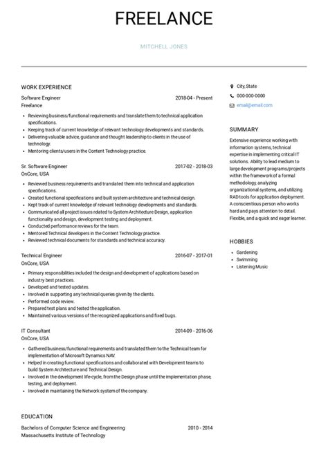 Freelancer Resume Examples Samples How To List Freelancer On Resume