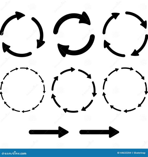 Arrow Pictogram Refresh Reload Rotation Loop Sign Set Simple Color Web