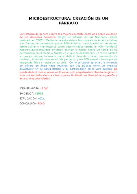 Microestructura De Un Texto Argumentativo Microestructura CreaciÓn