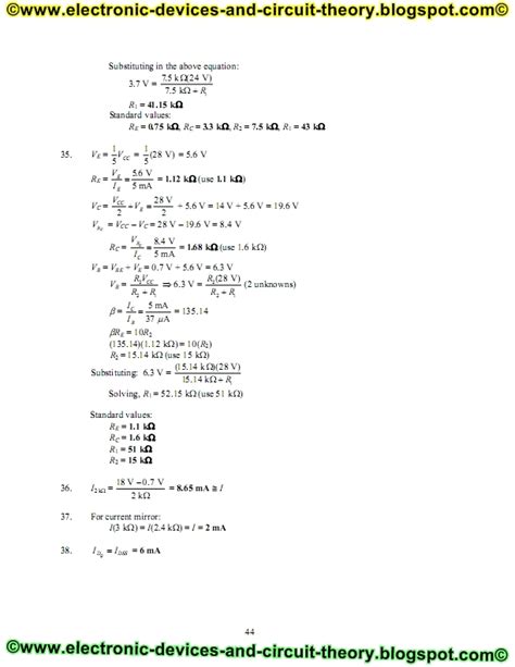 ELECTRONIC Devices AND Circuit Theory Solution Chapter 4 Solution Of Numericals Electronics