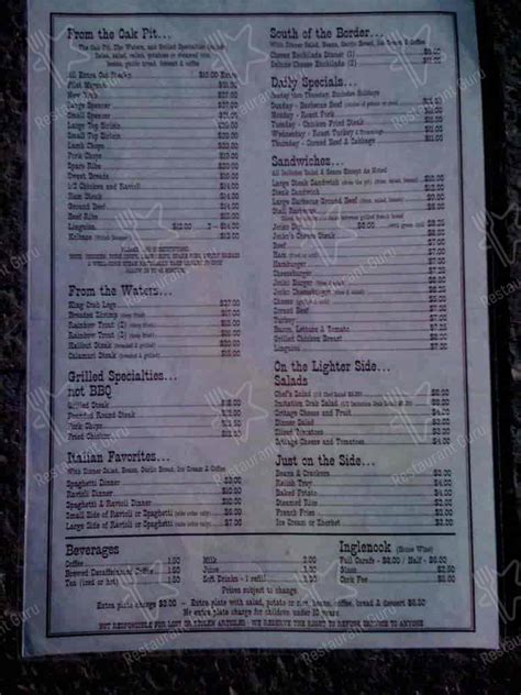 Menu At Jockos Pub And Bar Nipomo