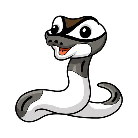 Premium Vector Cute Axanthic Pied Ball Python Cartoon