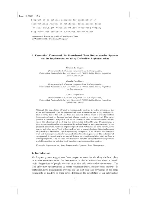 Pdf A Theoretical Framework For Trust Based News Recommender Systems
