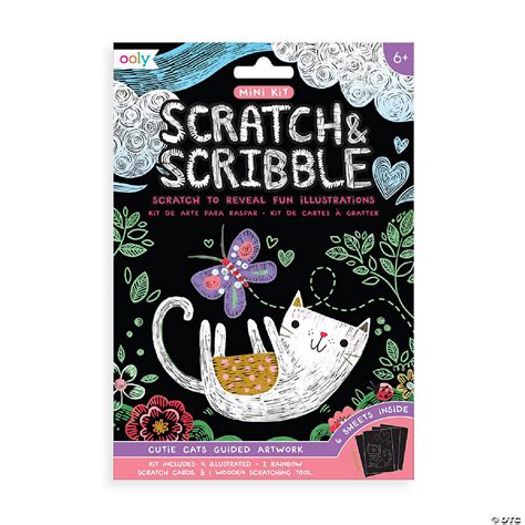 Ooly Mini Scratch And Scribble Art Kit Cutie Cats Oriental Trading