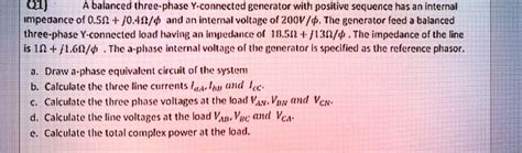 Solved A Balanced Three Phase Y Connected Generator With Positive Sequence Has An Internal