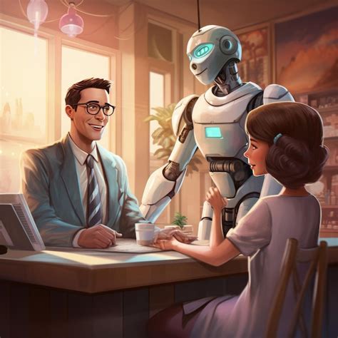 Premium Ai Image The Empathy Of Machines A Friendly Robot Councilor Lends An Ear To A Happy